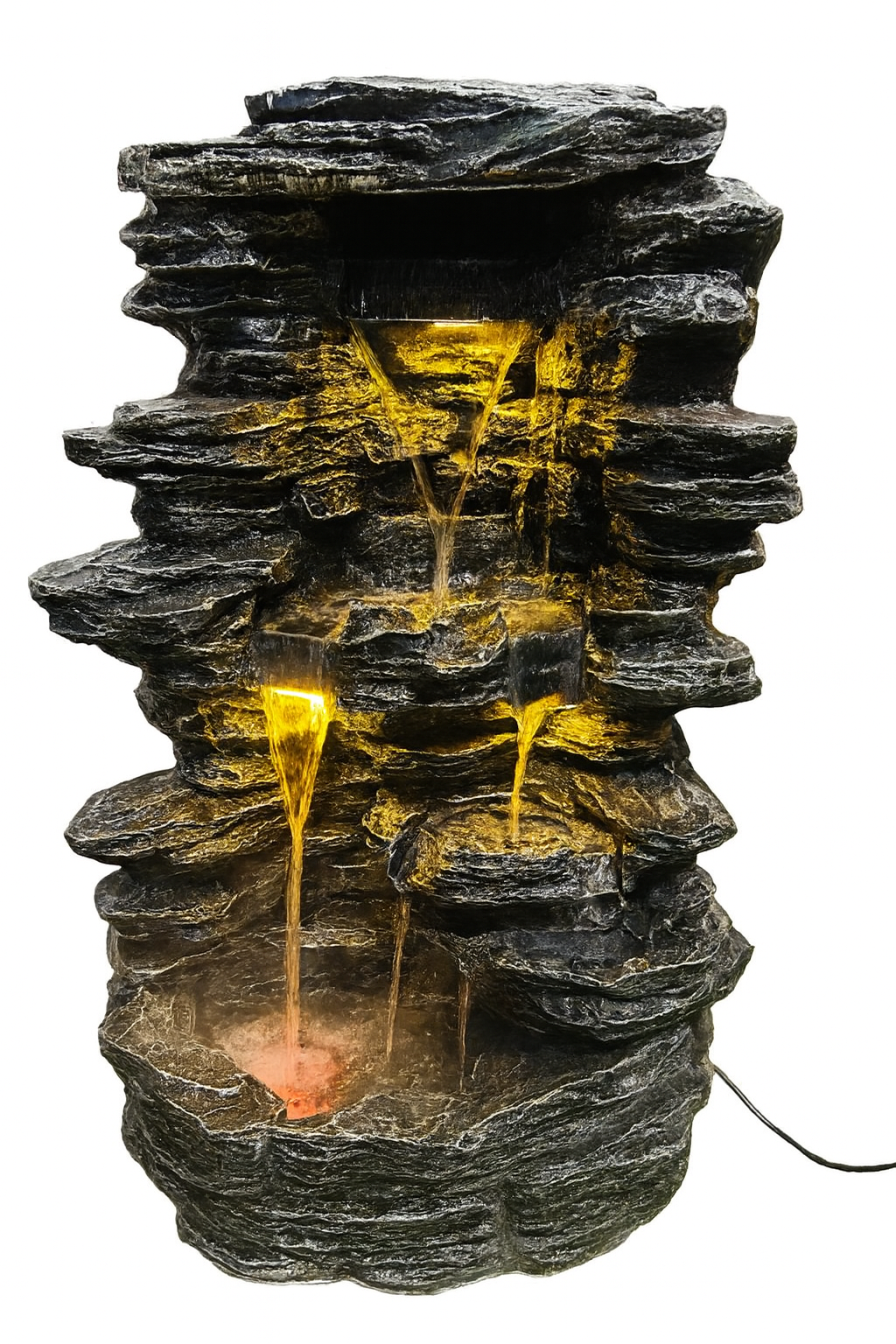Rock Cascade LED Water Fountain – Indoor & Outdoor Décor – Shadab Vohra ...